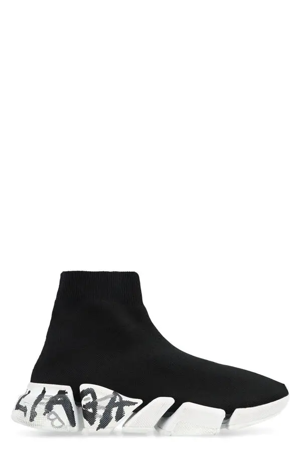 Balenciaga Speed 2.0 Knitted Sock-Sneakers In Black - 47  display picture 1