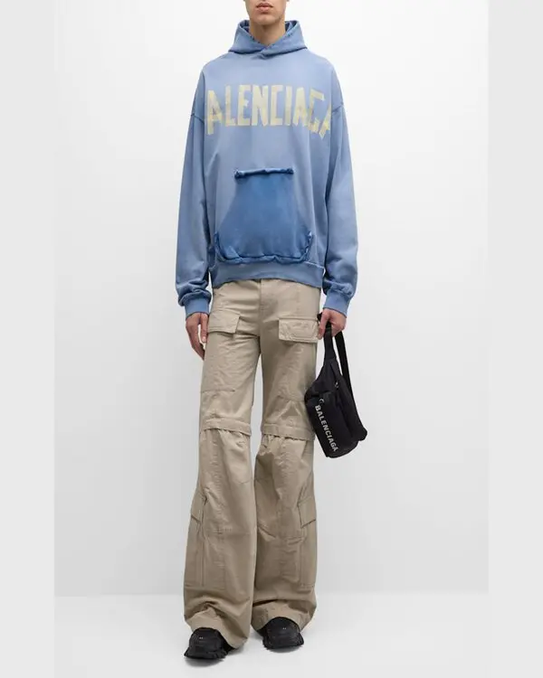 Balenciaga Ripped Outfit Balenciaga Tape Type Ripped Pocket Hoodie