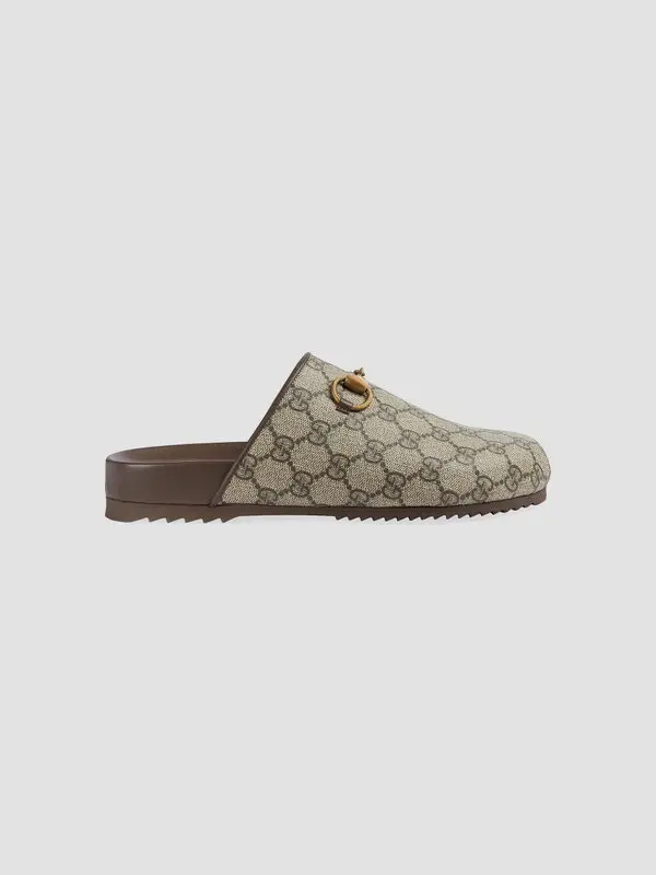 Gucci Sol Monogram Coated Canvas Slides - Beige