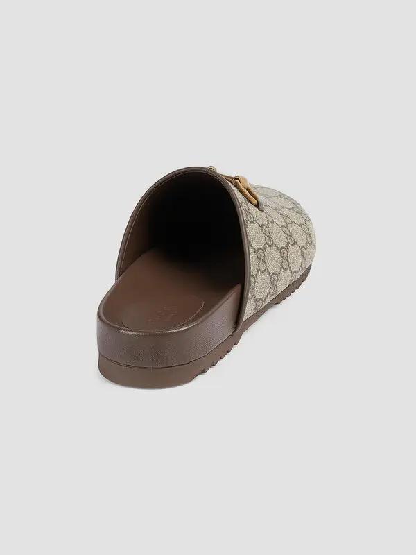 Gucci Sol Monogram Coated Canvas Slides - Beige