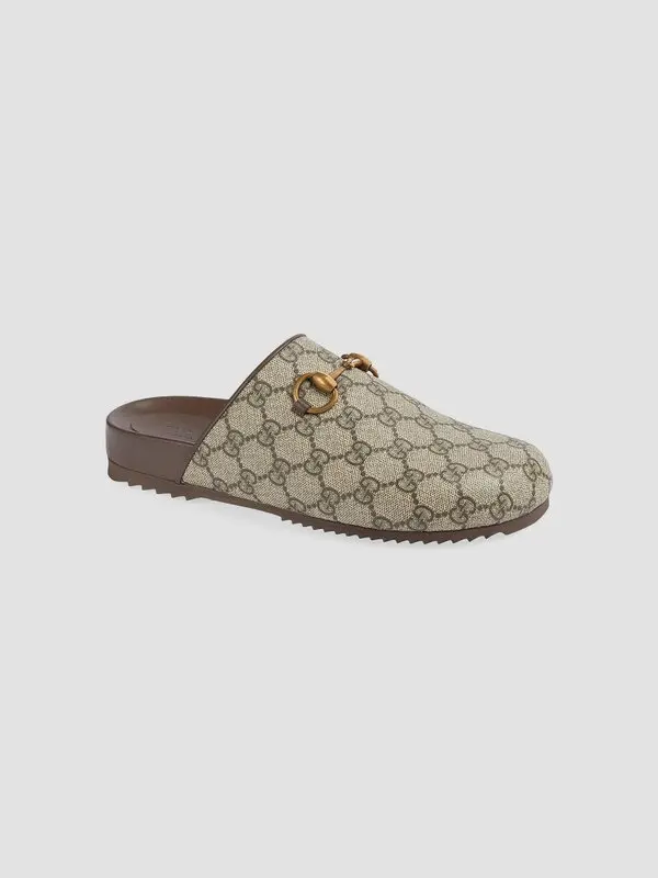 Gucci Sol Monogram Coated Canvas Slides - Beige