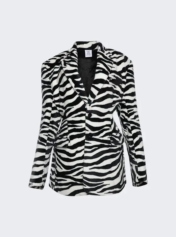 Vetements Fleece Hourglass Tailored Jacket - Zebra