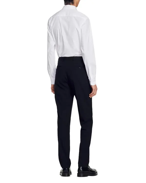Sandro Solid Slim Fit Suit Trousers - Black