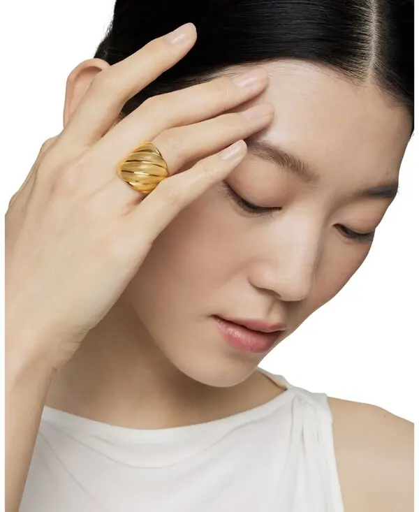 David Yurman 18k Yellow Sculpted Cable Ring - Gold