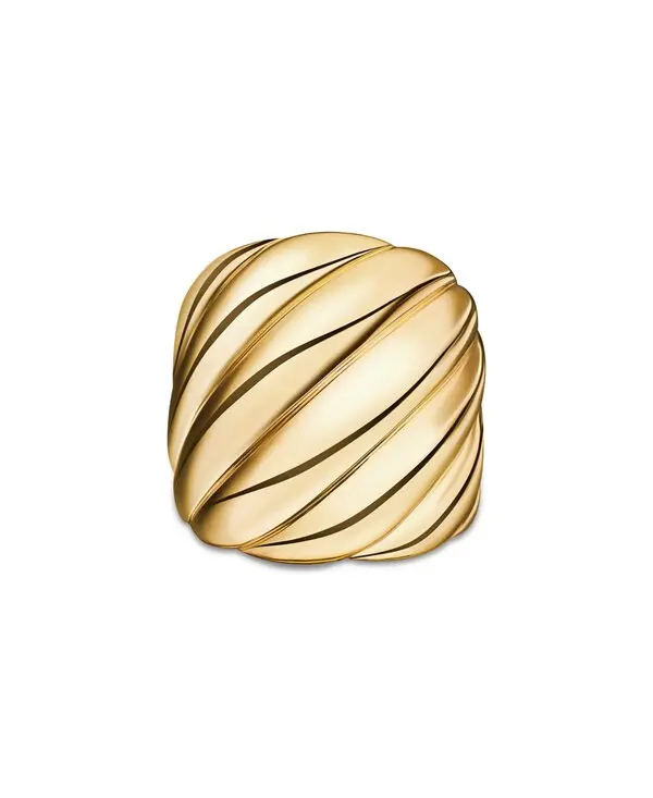 David Yurman 18k Yellow Sculpted Cable Ring - Gold