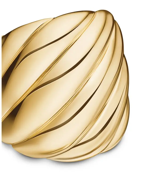 David Yurman 18k Yellow Sculpted Cable Ring - Gold