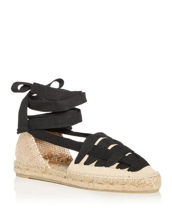 CastaÑer Jean Ankle Wrap Espadrilles - Ivory
