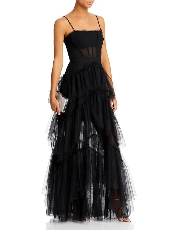 Bcbgmaxazria Tiered Tulle Gown