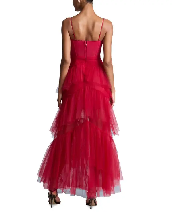 bcbg tiered tulle maxi dress Dot Tulle Gown