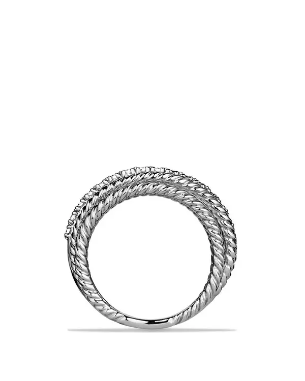 David Yurman Crossover Wide Diamond Ring - White/silver