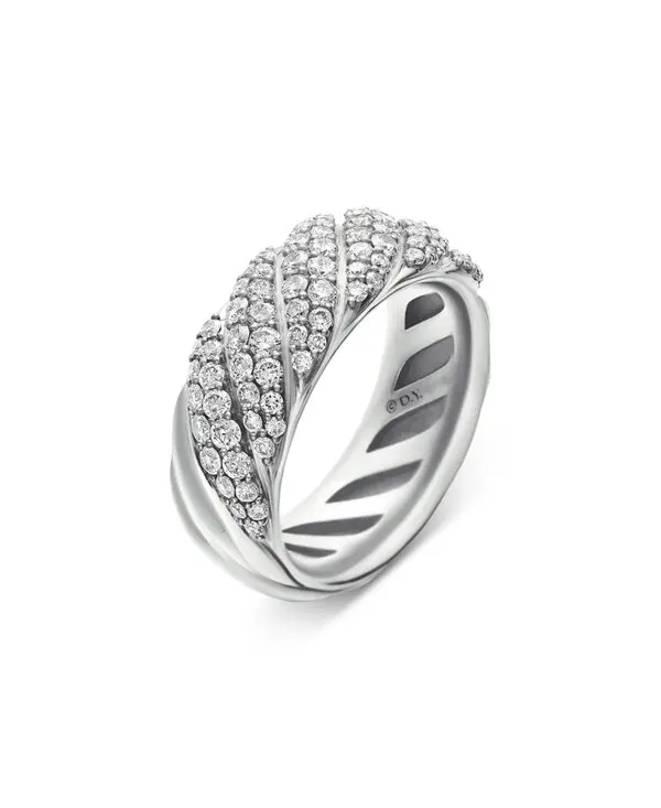 David Yurman Sculpted Cable Band Ring With Diamonds
