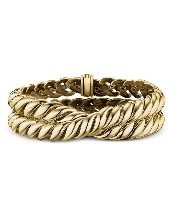 David Yurman 18k Sculpted Cable Wrap Bracelet - Gold