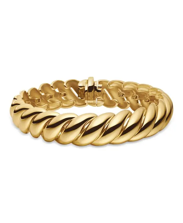 David Yurman Sculpted Cable Bracelet In 18k Yellow 14mm