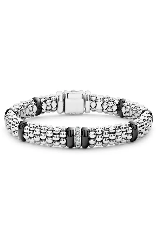 Lagos Caviar Diamond Bracelet - Black