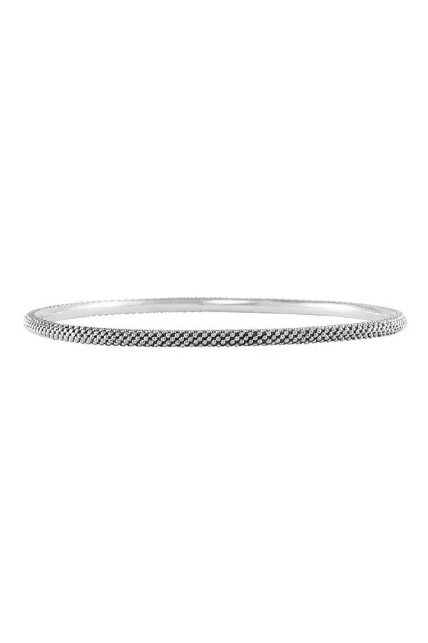 Lagos Sterling Caviar Beaded Bangle - Silver