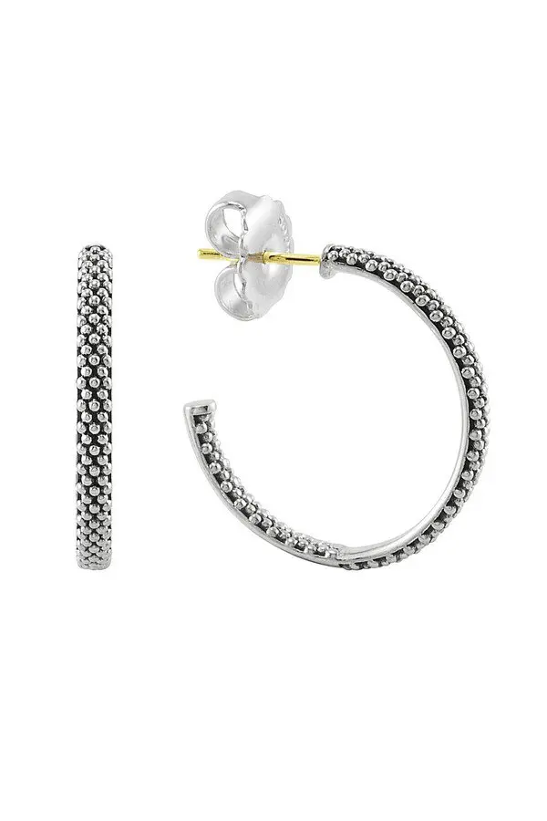 Lagos Signature Caviar Hoop Earrings - Gold
