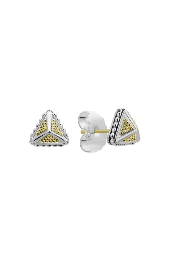 Lagos Ksl Small Caviar Pyramid Stud Earrings - Gold