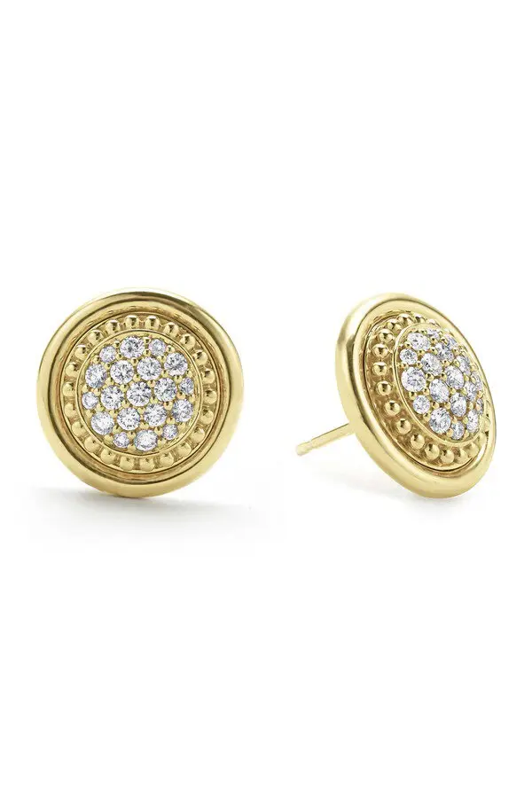 Lagos Meridian 18k Diamond Stud Earrings - Gold