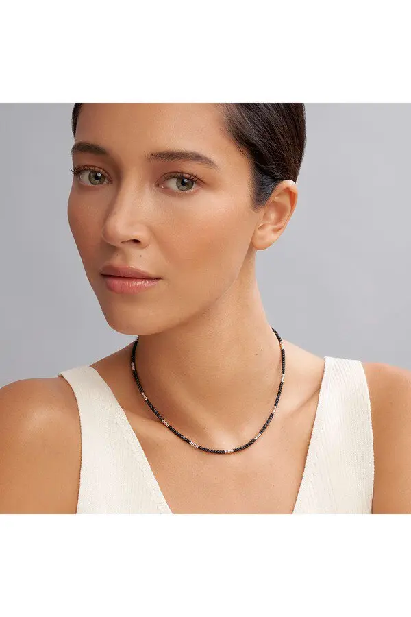 Lagos Caviar Silver Station Ceramic Beaded Necklace