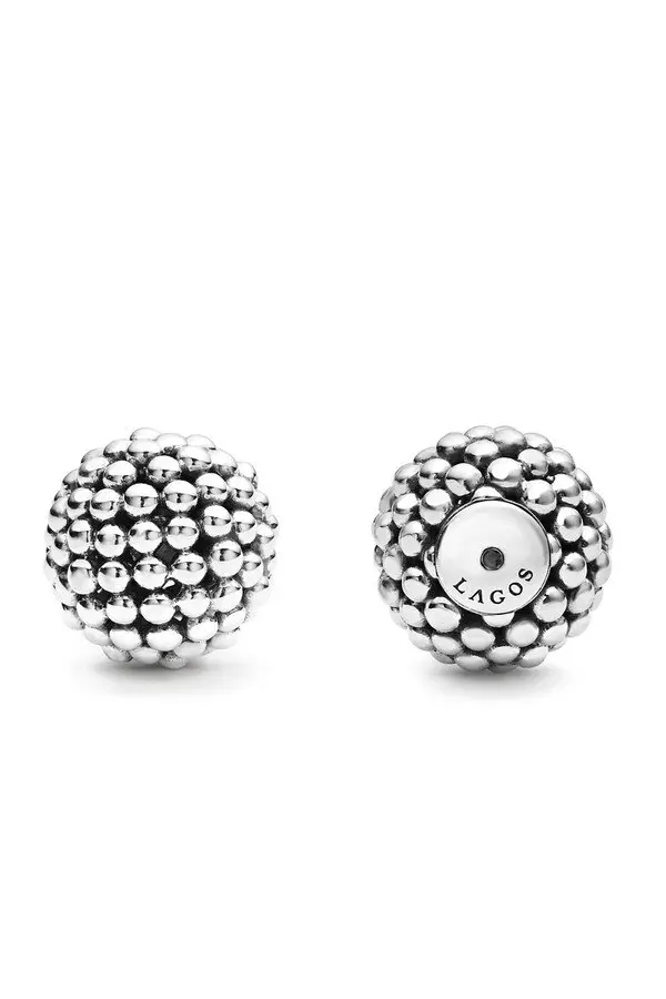 Lagos Signature Caviar Earring Backs - Silver