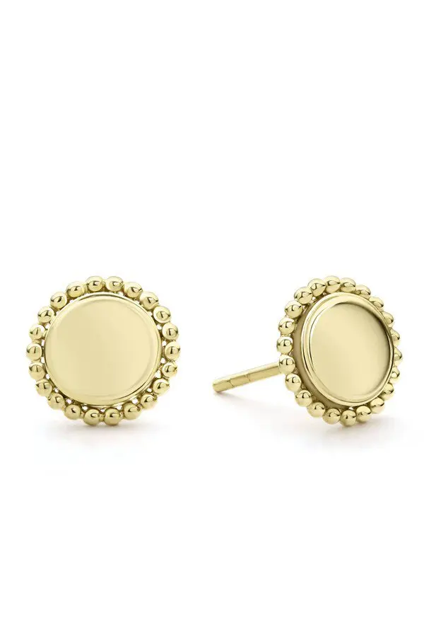 Lagos Caviar 18k Circle Stud Earrings - Gold