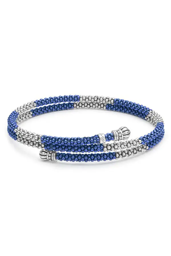 Lagos Caviar Ultramarine Ceramic Beaded Wrap Bracelet - Blue