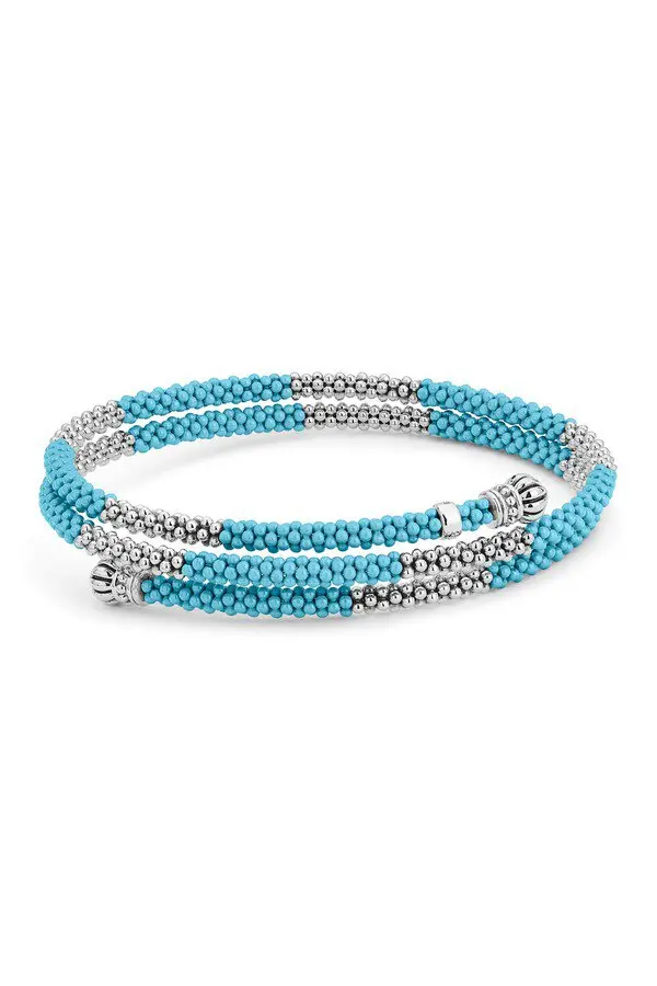 Lagos Caviar Beaded Wrap Bracelet - Blue