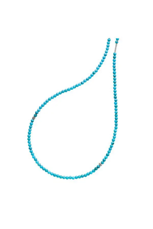 Lagos Caviar Icon Turquoise Necklace - Silver