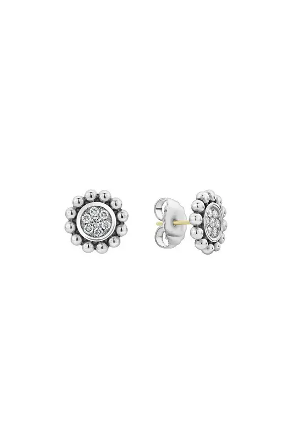 Lagos Caviar Spark Diamond Stud Earrings - Gold