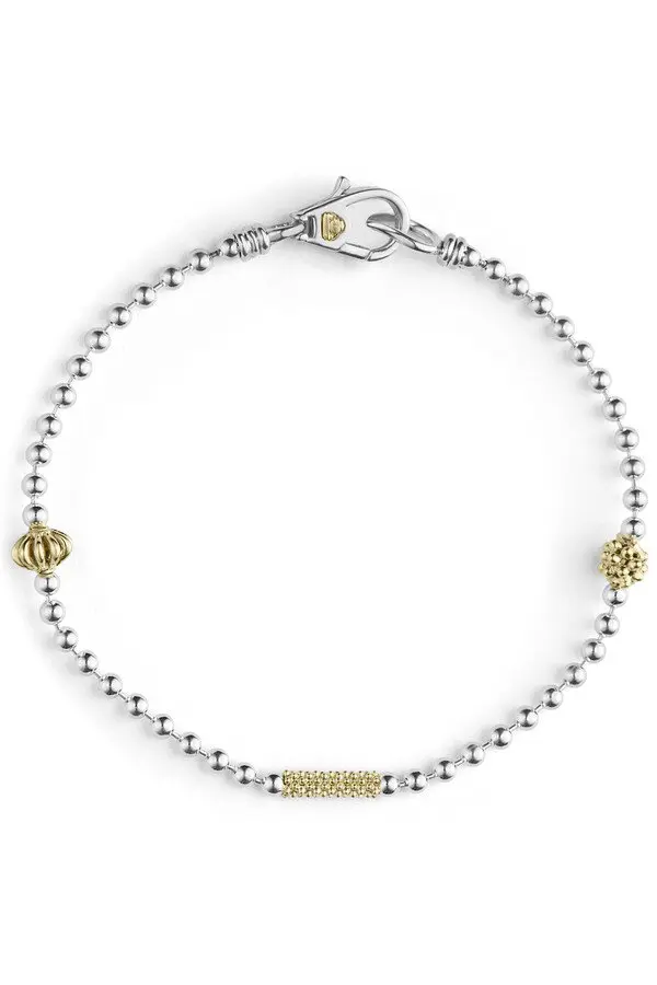 Lagos Caviar Icon Two-tone Caviar Beaded Bracelet - Gold