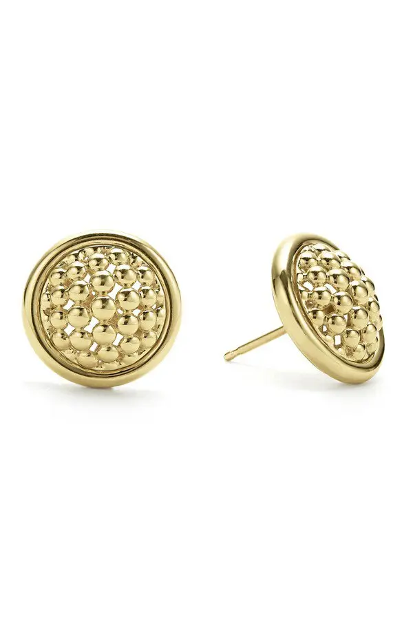 Lagos Meridian Caviar Stud Earrings - Gold
