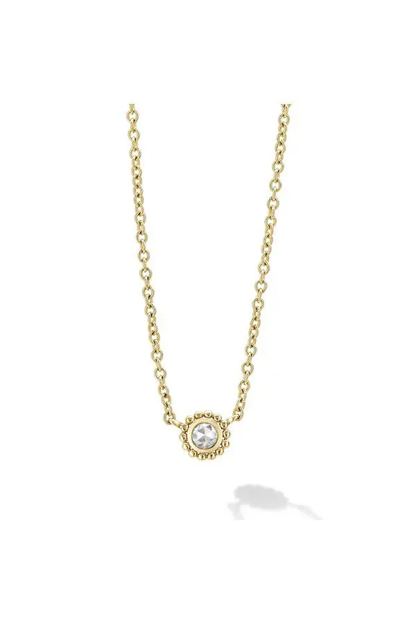 Lagos Covet Rose Cut Diamond Pendant Necklace - Gold