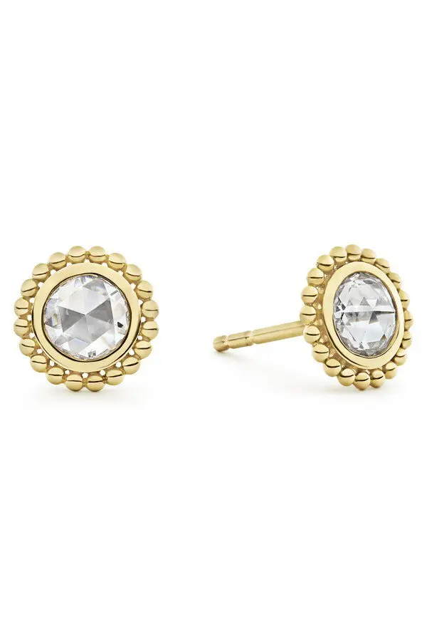 Lagos Covet Rose Cut Diamond Stud Earrings - Gold