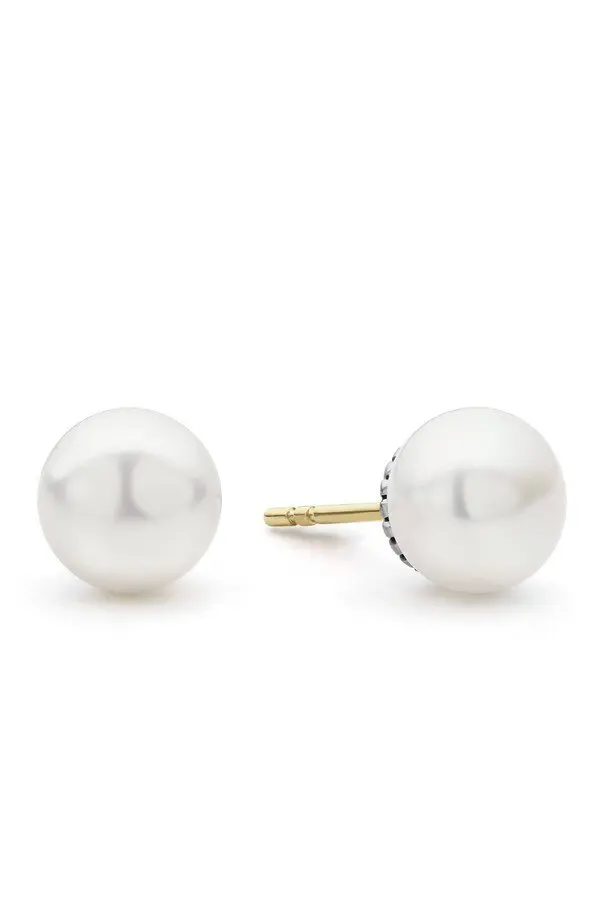 Lagos Luna Pearl Stud Earrings - Gold