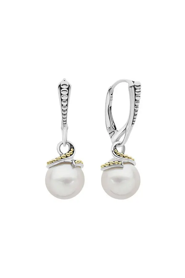 Lagos Luna Two-tone Pearl Drop Earrings - Gold