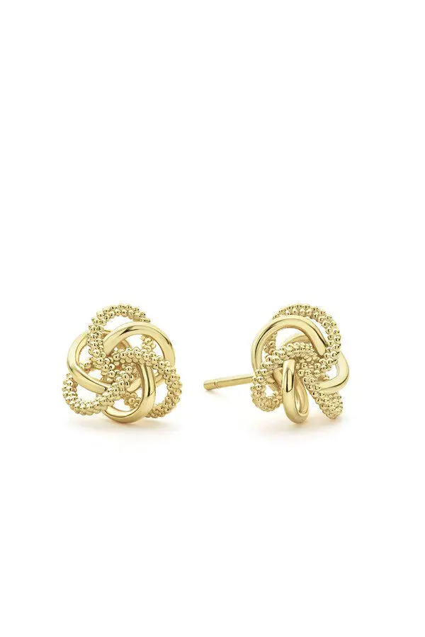 Lagos 18k Love Knot Stud Earrings - Gold