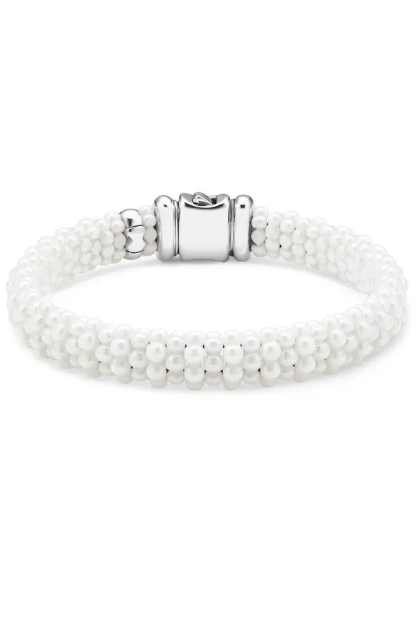Lagos Caviar Ceramic Beaded Bracelet - White
