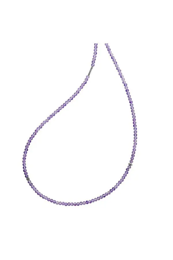 Lagos Caviar Icon Amethyst Necklace - Silver