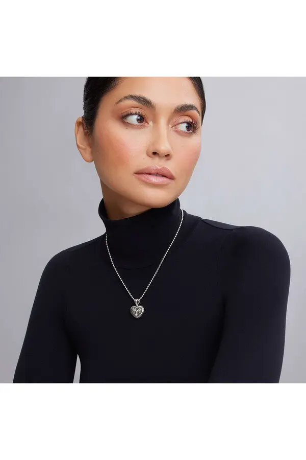 Lagos Beloved Fluted Heart Locket Necklace
