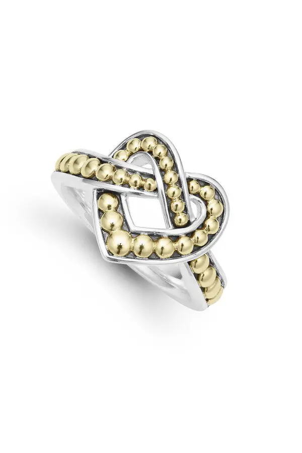 Lagos Beloved Large Two-tone Heart Ring - Gold