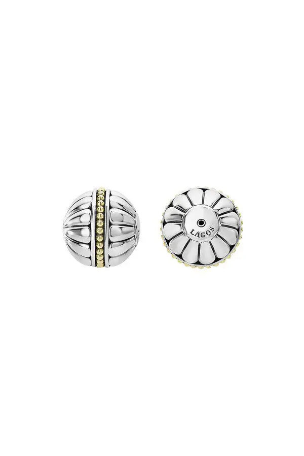 Lagos Signature Caviar Two-tone Earring Backs - Gold