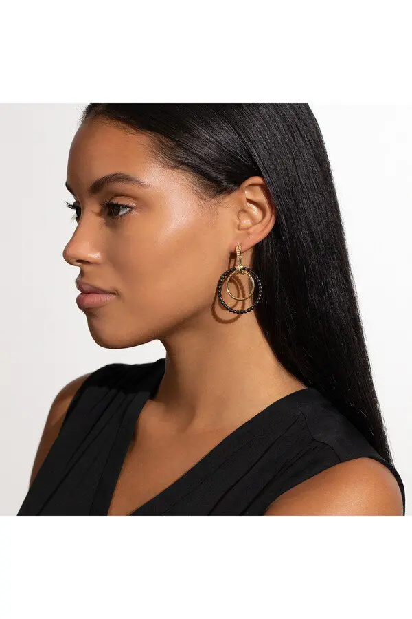 Lagos Meridian Double Circle 18k Drop Earrings Set