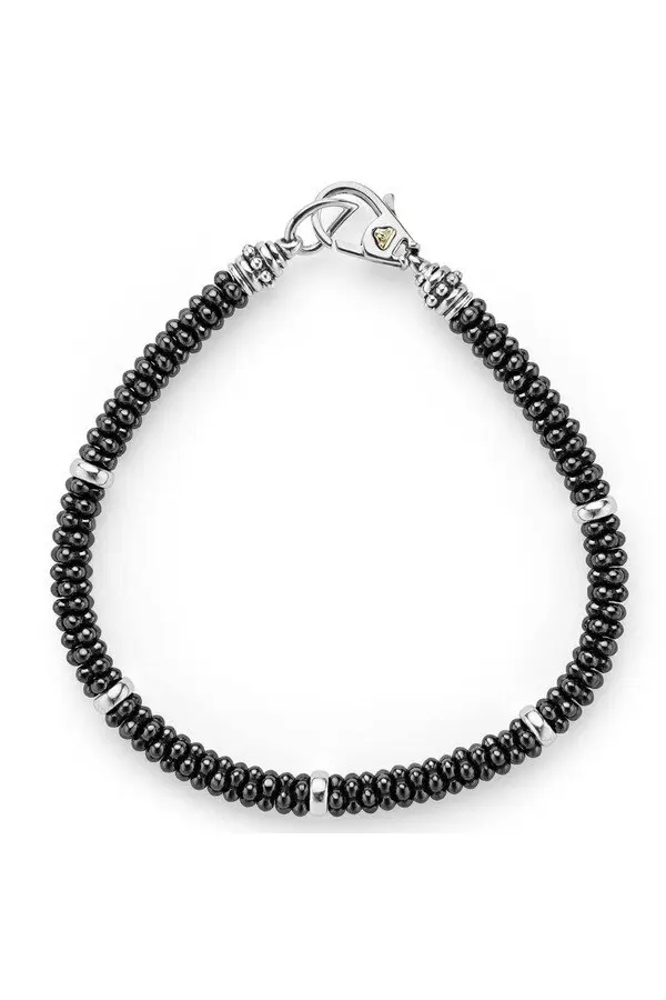 Lagos Caviar Silver Station Bracelet - Black