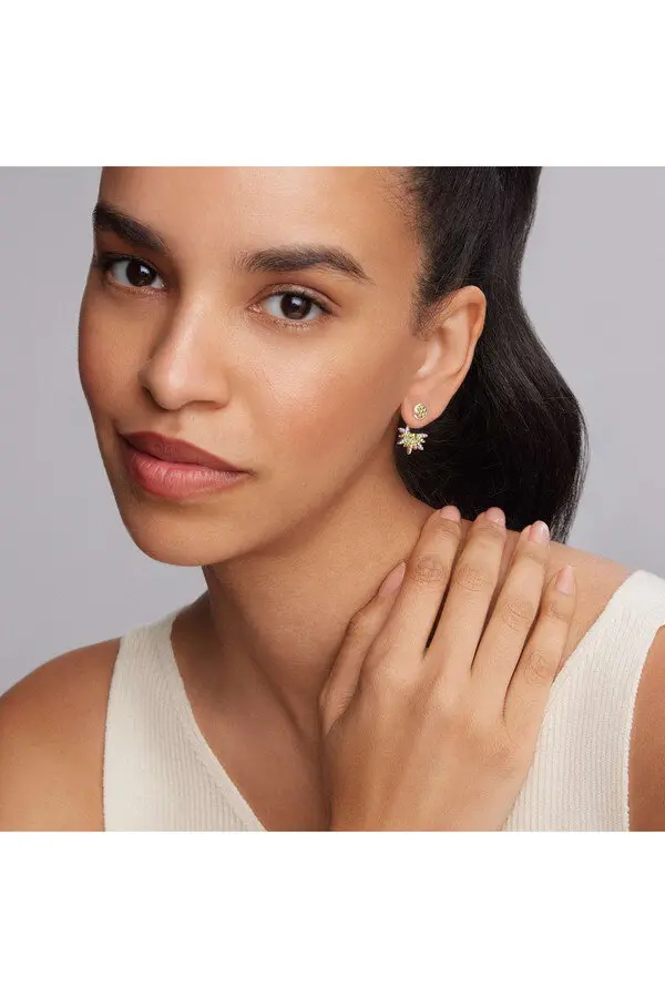 Lagos Signature Caviar Two-tone Stud Earrings With Earring Jacket