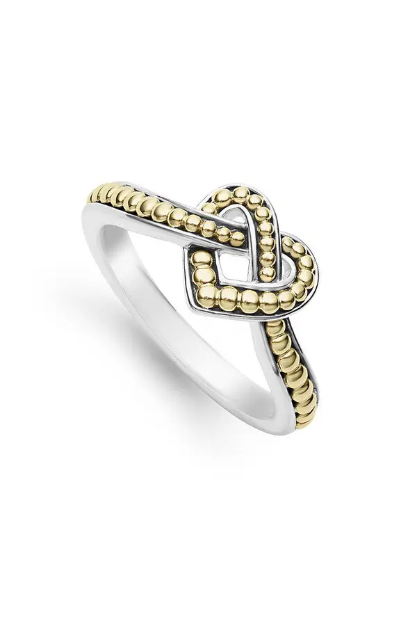 Lagos Beloved Two-tone Heart Ring - Gold
