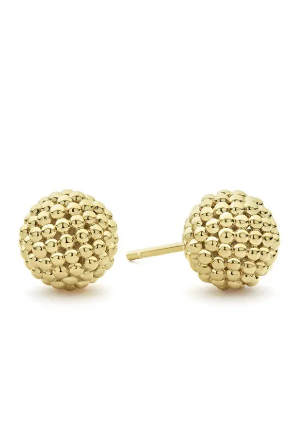 Lagos Caviar Stud Earrings - Gold