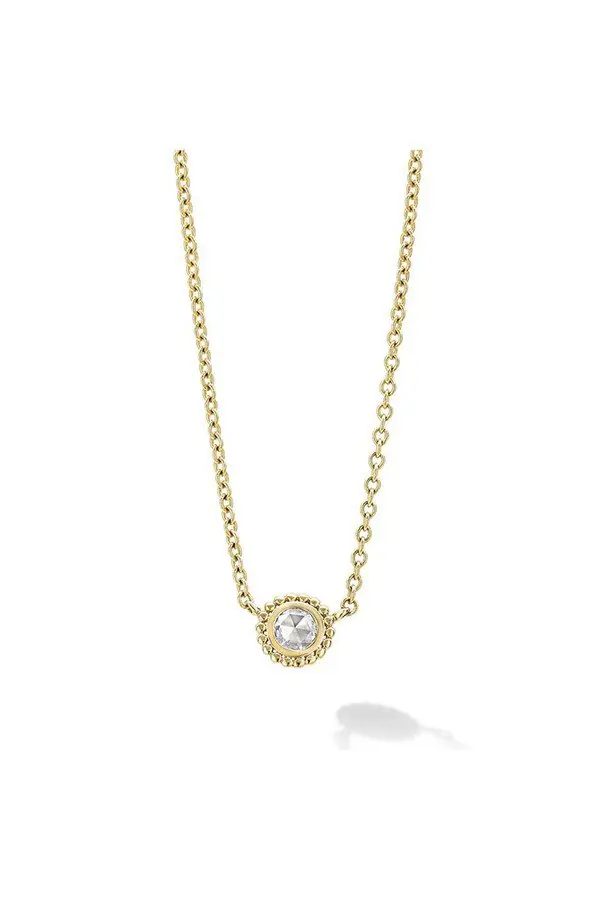 Lagos Covet Medium Rose Cut Diamond Pendant Necklace - Gold