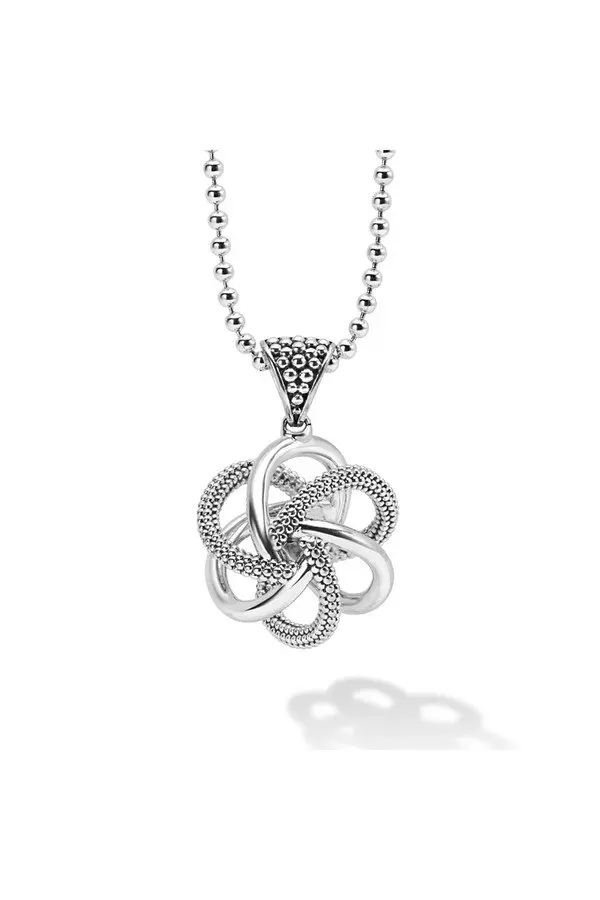 Lagos Love Knot Large Sterling Pendant Necklace - Silver
