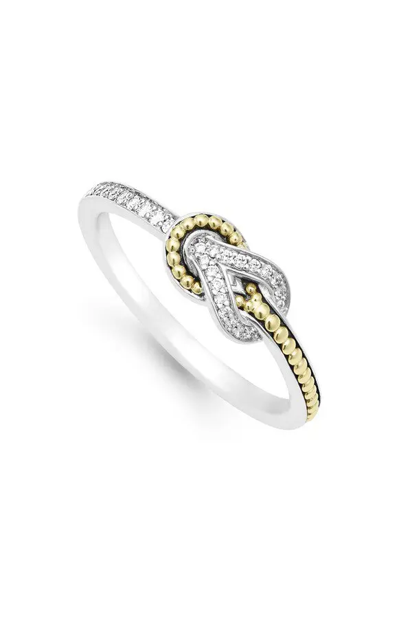 Lagos Newport Petite Knot Diamond Ring - Gold