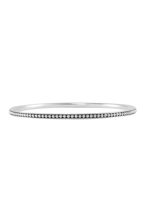 Lagos Signature Caviar Beaded Bangle - Silver